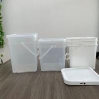 China 1 Gallon Square Bucket with Bottle and Plastic Pail Custom Printing Heat Transfer IML for sale