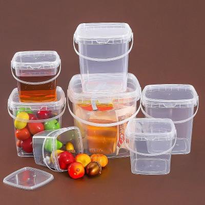 China Round Square Bucket with Printed Lid Thickness 1.0 to 2.5 MM Polypropylene Plastic Pail for sale