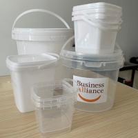China Plastic Bucket with Cover Thickness 1.0 to 2.5 MM Transparent or White Pail Included for sale