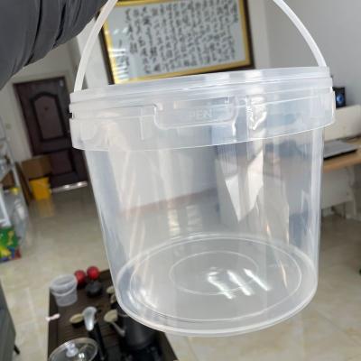 China 300ml 5L Plastic Bucket Black Pail 2 Liter Plastic Pail With Cover for Food Packaging for sale