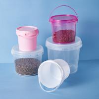 China 1l 2l 3l 4l 5l Jam Ice Cream Yogurt Plastic Bucket With Handle And Lid For Supply for sale