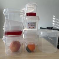 China 300ml 500ml 750ml 1L Square HDPE Plastic Bucket for Food Storage and Packaging Design for sale
