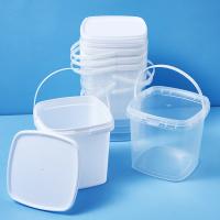 China 300ml 500ml 750ml 1L Square HDPE Plastic Bucket for Food Storage and Packaging Design for sale