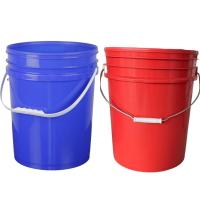 China 1L-25L Square Plastic Buckets With Handle Round White Bucket for Chemical Printing IML for sale