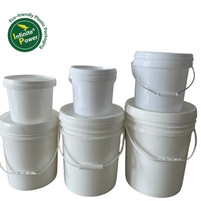 China Recycle Customize 15L Plastic Bucket With Lid and Strong Pail with Metal Handle for sale