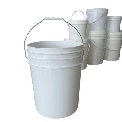 China 20 Liter White Plastic Bucket With Tear Strip Lid and Handle for Drink Accessories for sale
