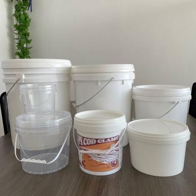 China Printing Silk Screem 5 Liter White PP Food Grade Plastic Bucket with Cap for sale
