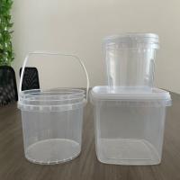 China High Credit Food Packing Container 1L Round Plastic Bucket with Lid Chemical Resistant for sale