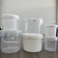 China 300ml-15L Round Plastic Bucket with Lid and Handle White Container for sale