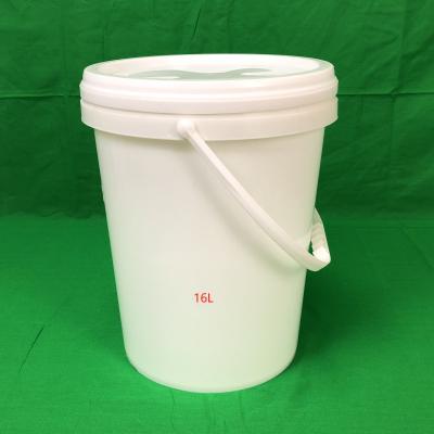 China Leak-proof Lid Round 16 Liter Plastic Bucket Designed for Milk Product Packaging for sale