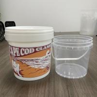 China 1 Gallon HDPE Plastic Bucket Custom LOGO Printing for Seafood Transportation for sale