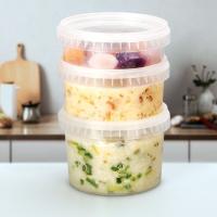 China Custom 300ml 500mL 750ml Plastic Buckets With Lid for Yogurt Ice Cream Garlic Paste and Sauce for sale