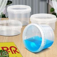 China Custom 300ml 500mL 750ml Plastic Buckets With Lid for Yogurt Ice Cream Garlic Paste and Sauce for sale