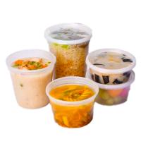 China 200ml 350ml 500mL 750ml 1L Round Plastic Buckets With Lid for Garlic Pasted and Sauce for sale