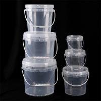 China Food Grade Drink Packaging Container Round Plastic Bucket with Lid 1L 2L 3L 4L 5L for sale