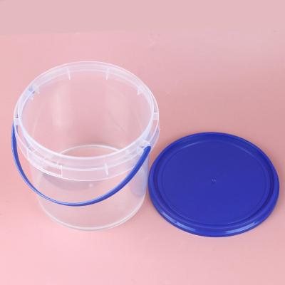 China 500ml 1500ml Round Plastic Bucket with Air tight Lid Transparent and Industrial Bucket for sale