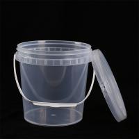 China 500ml 1500ml Round Plastic Bucket with Air tight Lid Transparent and Industrial Bucket for sale
