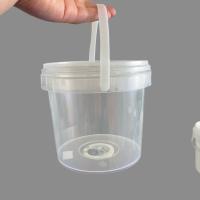 China Custom Lanyard Round Glow Bucket for Sauce Ice Cream and Cookie in Plastic Pail for sale