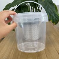 China Customize Clear Tubs with Plastic Handle and Lid Plastic Bucket for sale