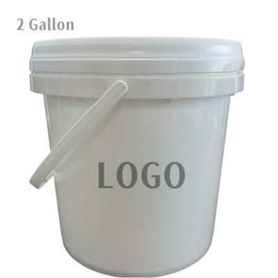 China Heat Transfer Printing 2 Gallon Plastic Bucket with Lid 1.0-2.5mm Thickness for sale