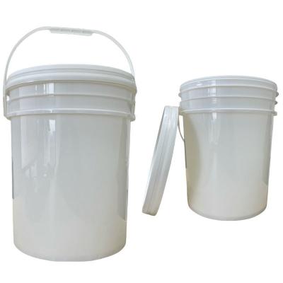 China 25L White Color Plastic Round Bucket Plastic Pail for Transparent Drink and Industrial for sale