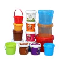 China Leak Proof Round or Square Plastic Bucket for Cookies and Ice Cream 380ml 1L 2L 1Gallon for sale