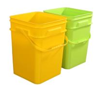 China 1.0 to 2.5 MM Thickness Load Bearing Square Plastic Bucket for Construction Materials for sale