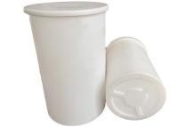 China 300L Cylindrical LLDPE Chem Tainer Plastic Open Top Tank With Cover For Food And Drug for sale