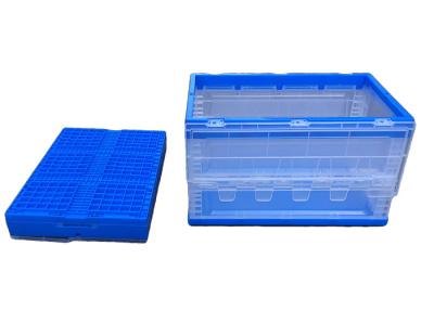 China HDPE Collapsible Moving Boxes Folding Foldable Crate With attached lids  For Textile Fabric for sale
