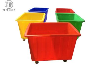 China Heavy Duty Mobile 10 Bushel Poly Box Trucks For Wet Laundry K300 Rotomolding PE for sale