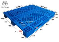 China Four Way Entry Heavy Duty Industrial Stackable Plastic Pallets Warehouse Storage 1400 * 1200 for sale