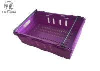 China Food Arm Stack Nest Collapsible Plastic Crate 49L Supermarket Style 600 * 400 * 190 for sale