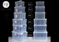 China 32 Liters Clear Plastic Foldable Container , Food Grade Plastic Stacking Crates for sale