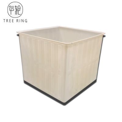 China Roto Molded Poly Box Truck Large Square Mobile Laundry Trolley With Plastic Tank for sale