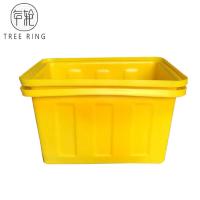 China 90 Liter Poly Box Truck Recycling Open Top Water Tank With Wheel And Lids for sale