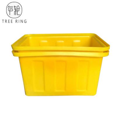 China 90 Liter Poly Box Truck Recycling Open Top Water Tank With Wheel And Lids for sale