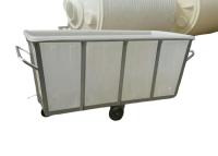 China 2866 lbs 1300L Rotomolded LLDPE Fabric Trolley | Heavy-Duty Textile Cart with Dual Push Handles & 1200kg Load Capacity for sale