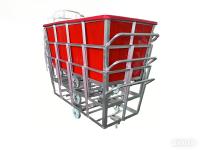 China 2866 lbs 1300L Rotomolded LLDPE Fabric Trolley | Heavy-Duty Textile Cart with Dual Push Handles & 1200kg Load Capacity for sale