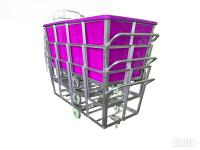 China 2866 lbs 1300L Rotomolded LLDPE Fabric Trolley | Heavy-Duty Textile Cart with Dual Push Handles & 1200kg Load Capacity for sale
