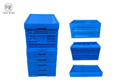 China 45 Liter Grated Wall Heavy Duty Collapsible Storage Crate Utility Basket Tote Bins For Packing for sale
