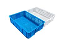 China HDPE Perforated Plastic Trays Collapsible Plastic Crate For Bread And Fish 600*420*145 for sale