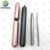 China Custom Stainless steel collapsible straws for sale