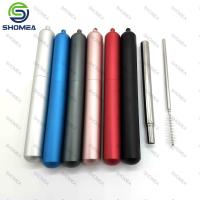 China Custom Stainless steel collapsible straws for sale