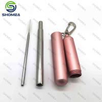 China Custom stainless steel folding straw with portable storage case for sale