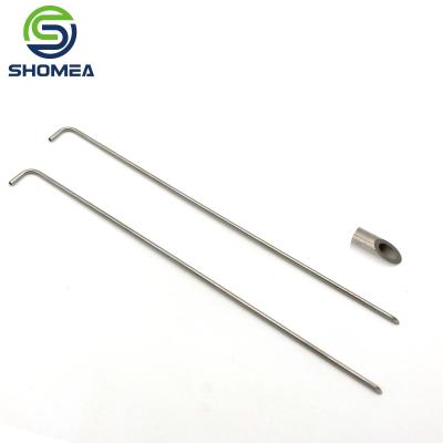 China Customized Small diameter Stainless Steel 21G bent needle with bevel end for sale