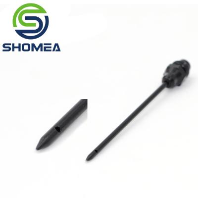 China Customized black  Stainless Steel Side Hole Pencil Point needle with metal base for sale