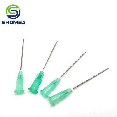 China SHOMEA Custom Stainless Steel Lancet Bevel End Needle 11G-32G with Plastic Luer Lock for sale