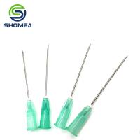 China SHOMEA Custom Stainless Steel Lancet Bevel End Needle 11G-32G with Plastic Luer Lock for sale