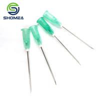 China SHOMEA Custom Stainless Steel Lancet Bevel End Needle 11G-32G with Plastic Luer Lock for sale
