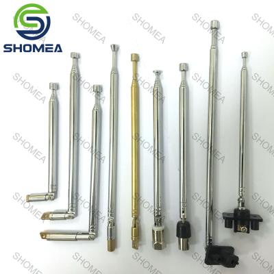 China SHOMEA Custom Stainless Steel Brass Telescopic Whip Antenna 6.5Ft 8.5Ft 17.5Ft Rotating Joint for sale